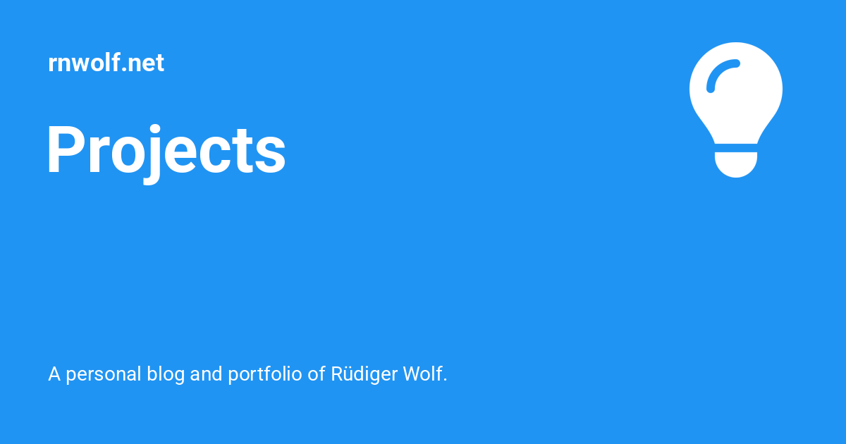 Projects - rnwolf.net